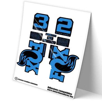 Generico Ref: VP635 Radgabel Fox 32 STEP-CAST PERFORMANCE 2025-2018, MTB, Aufkleber, Vinyl f&uuml;r Mountainbikes (BLUE-517)