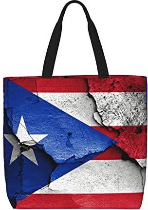 Generic Sac Fourre-Tout Porto Rico Fiert&eacute; Du Drapeau Portoricain Fourre Tout Lavables Pliable Sacs En Toile Pour Femmes, Pour Tous Les Jours, Burea, Femmes, V