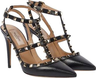 Valentino Garavani Valentino Black/Silver Rockstud Sandals Size 38