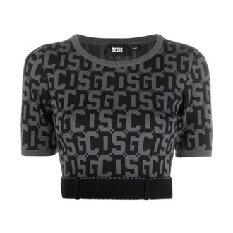 GCDS Monogram Casual Sweater Schwarz - - Knitwear - Damen - Schwarzk - M