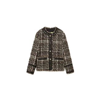 Twinset Veste en boucl&eacute; Myfo avec boutons bijoux - Femme - Vestes - Beige - Taille: 42 FR
