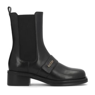 Kazar Chelsea Lederstiefeletten mit Logo-Riemen - - Shoes - Damen - Schwarzk - 39 EU