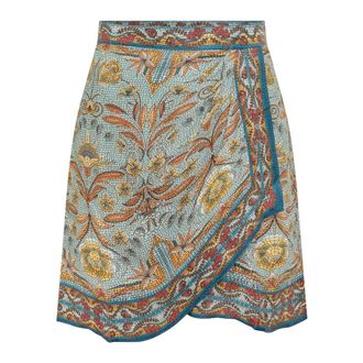 Farm Rio Farm Rio, Femme, Jupes, Multicolore, Taille: 38 FR Mini-jupe portefeuille en coton