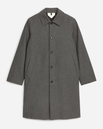 Arket Karierter Car Coat -Grau