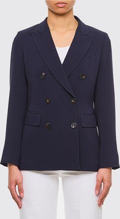 Alberto Biani Blazer crois&eacute; slim fit en cady avec revers classiques