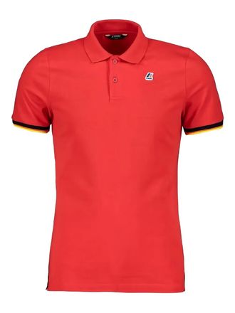 K-Way Poloshirt mit Kontrastdetail - Rot