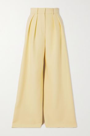 Brandon Maxwell The Holland Hose Mit Weitem Bein Aus Cr&ecirc;pe Aus Einer Wollmischung - Gelb