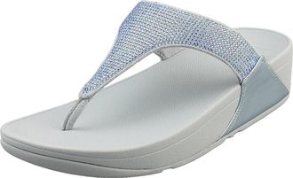 FitFlop Womens Lulu Crystal Embellished Toe-Post Sandals, blau, 36 EU