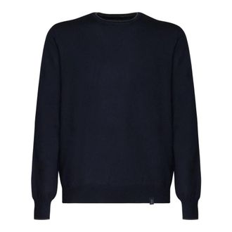 Fay Rundhals-Strickpullover - - Knitwear - Herren - Blau - 3XL