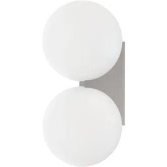 Sulion Applique &agrave; double boule en verre opale avec base chrom&eacute;e