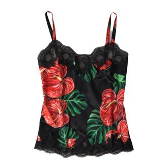 Dolce & Gabbana Anthurium Print Seiden Camisole Top - - Tops - Damen - Mehrfarbig - XS