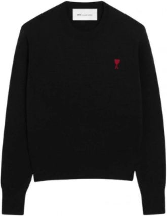 Ami Femme, Pulls, Noir, Taille: 40 FR De Coeur Pullover