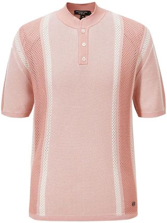 Shanghai Tang Tang Poloshirt mit Lochstrickmuster - Rosa