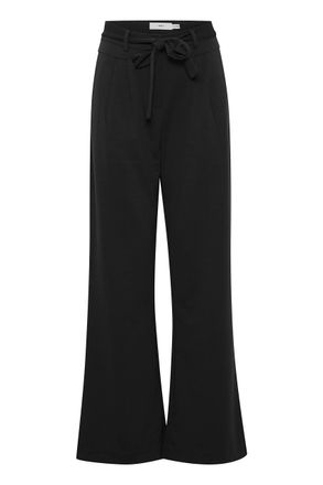 Ichi IHSIMONSE PA4 Damen Hose Stoffhose mit Stretch gerader Schnitt mit G&uuml;rtel und Bundfalten, Gr&ouml;&szlig;e:L, Farbe:Black (194008)