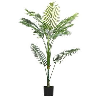 HOMCOM Plante Artificielle intérieure 150 cm, Palmier Areca Arbre Artificiel avec Pot en Plastique et Flocage, Feuilles en PE, Fausse Plante Vert décoration 