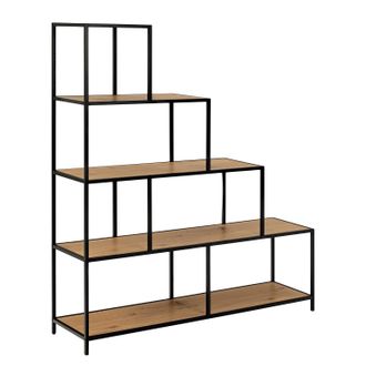 Norrwood home24 Regal XII Böden: MDF Mitteldichte Holzfaserplatte, beschichtet Gestell: Metall, pulverbeschichtet Braun/Wildeiche Dekor 135 x 150 x 35cm