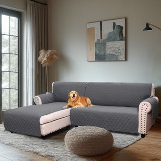H.VERSAILTEX H.Versailtex Wasserabweisende Sofabez&uuml;ge f&uuml;r Sektionalsofa, 2-teilig, rutschfest, Ecksofabezug, Sektionalcouchbezug, L-f&ouml;rmig, f&uuml;r Hunde (linke Chaise