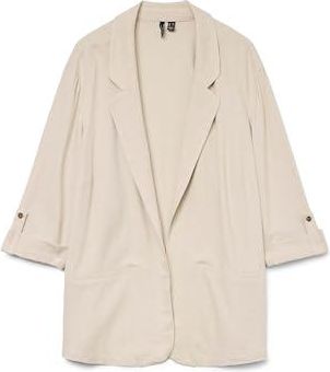 Vero Moda CURVE Vmcjesmilo Blazer 3/4 WVN GA Noos Cur, Doublure argentée, 52 Femme