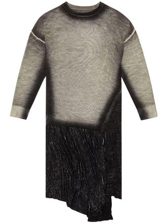Diesel M-Kimolos Midistrickkleid mit asymmetrischem Saum - Schwarz