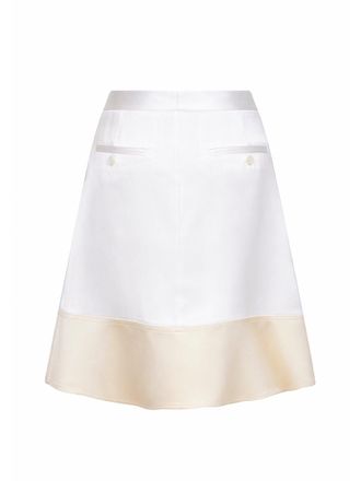 Toteme Womens Short Satin Tuxedo Skirt White Viscose