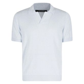 Tagliatore Polo Lino Cotone - - Tops - Herren - Blau - 2XL