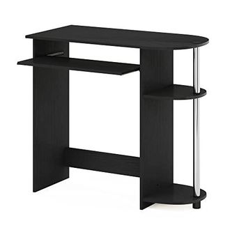 Furinno Simplistique Bureau dordinateur, Bois dingénierie, Americano/Acier Inoxydable, 80(W) x 73(H) x 40(D) cm