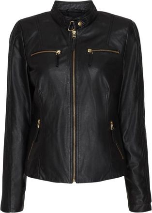Notyz Lederjacke - - Jackets - Damen - Schwarzk - S