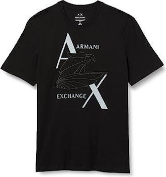 A|X Armani Exchange Durable, Coupe régulière, Logo Aigle imprimé T-Shirt, Noir, XS Homme