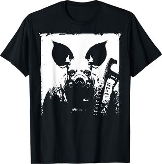 Jimbeels Dark Art Okult Horror Pig Gasmaske Grindcore Thrash Metall T-Shirt