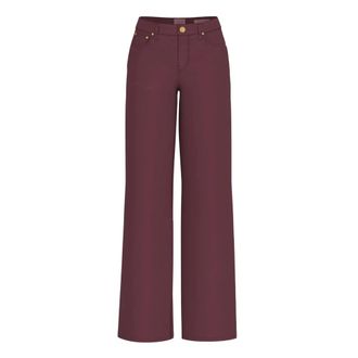 Guess Burgundy Wide Palazzo Jeans - - Trousers - Damen - Rot - W30