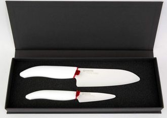 Kyocera Geschenkbox Keramikmesser 14cm + 8cm Griff Fb. weiß