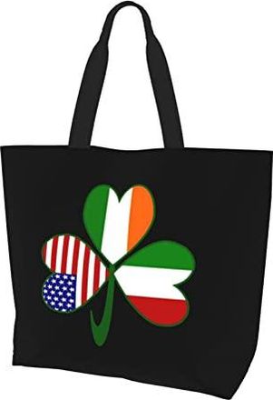 AOOEDM Sac &agrave; provisions r&eacute;utilisable en toile italienne irlandaise am&eacute;ricaine Shamrock Ladies