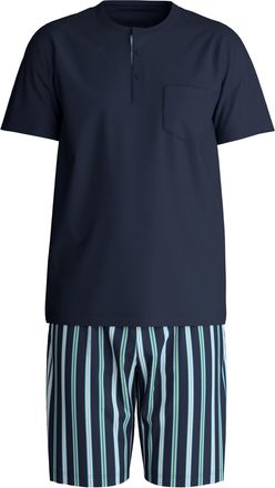 CALIDA Relax Choice Kurz-Pyjama Herren, aus 100% Supima-Baumwolle, mit stoffbezogenem Gummibund