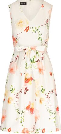 Apart Fashion APART bedrucktes Satinkleid aus matt glänzendem Satin mit Allover Flower- Print, Creme-Multicolor, 40