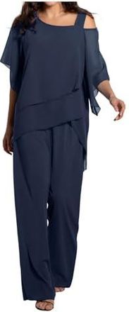 Generic Ensemble deux pi&egrave;ces &eacute;l&eacute;gant pour femmes, &eacute;paules d&eacute;nud&eacute;es, soir&eacute;e irr&eacute;guli&egrave;re, d&eacute;contract&eacute; (black, XXL)