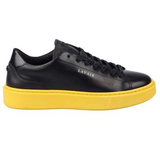 Lavair Luna Sneaker f&uuml;r Herren, Nappaleder, Plattform-Absatz (Schwarz/Gelb)