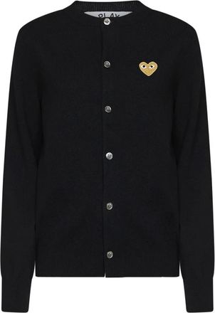 Comme Des Gar&ccedil;ons Femme, Pulls, Bleu, Taille: 42 FR Gold Heart Cardigan