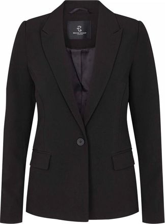Bruuns Bazaar Femme, Vestes, Noir, Taille: 38 FR Blazer Noir avec Poches &agrave; Rabat
