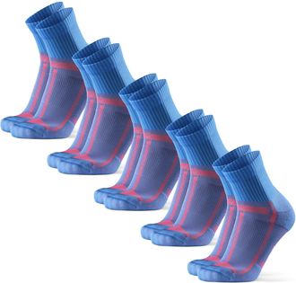 Danish Endurance Quarter Laufsocken, 5 Paar Kn&ouml;chelhohe Sportsocken, Atmungsaktiv, Unisex, f&uuml;r Damen & Herren, Blau, 39-42