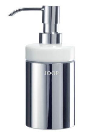 Joop Seifenspender, Wei&szlig;, Chrom, Metall, Keramik, 17 cm, Metallpumpe, Badaccessoires, Waschplatzzubeh&ouml;r, Seifenspender