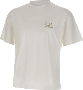 C.P. Company C.p. Company, Homme, Tops, Blanc, Taille: S T-shirt &agrave; logo