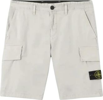 Stone Island Homme, Shorts, Gris, Taille: W33 Cotton Stretch Broken Twill Shorts