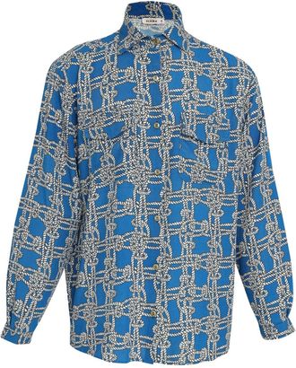 Amir Slama Hemd mit grafischem Print - Blau