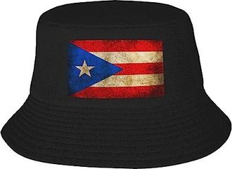 Generic Chapeau De Seau Drapeau De Porto Rico Chapeaux De Visi&egrave;re Respirant Mode Bonnet De Soleil, pour La Randonn&eacute;e, Plage, Le Camping, 56-58cm