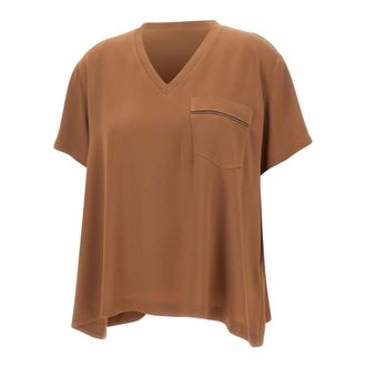 Fabiana Filippi Femme, Tops, Brun, Taille: 42 FR T-Chemises