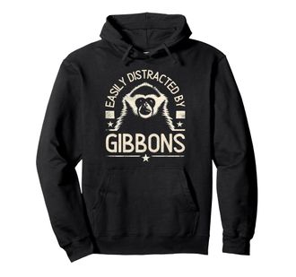 GIBBON Ape Monkey Lustig | Lässt Sich leicht von Gibbons ablenken Pullover Hoodie