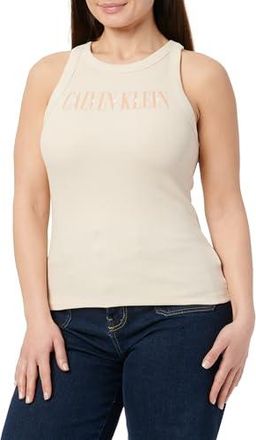 Calvin Klein D&eacute;bardeur Femme Varsity Rib Slim Fit, Beige (Brazilian Sand), XL