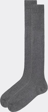 Calzedonia Lange Gerippte Herrensocken Mit Fil Decosse Grau
