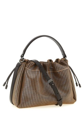 Brunello Cucinelli Womens Shoulder Bag Brown Calfskin Leather