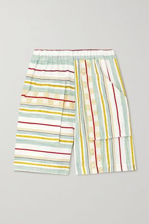 Loewe Short En Coton, Lin Et Soie M&eacute;lang&eacute;s &Agrave; Rayures X Paulas Ibiza - Multicolore